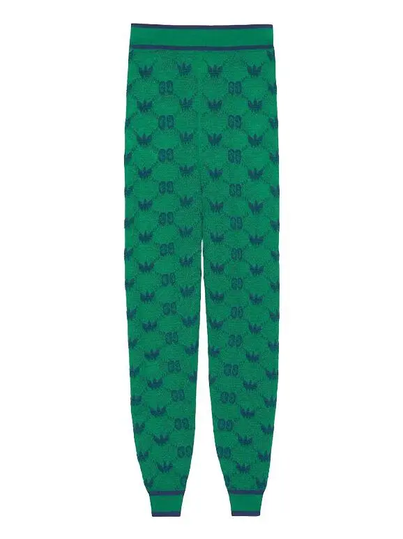 Gucci X Adidas Wool Jacquard Joggers - Green/blue