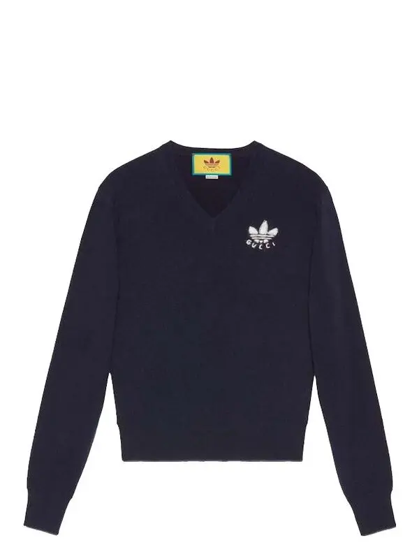 Gucci X Adidas Wool Sweater - Navy Blue