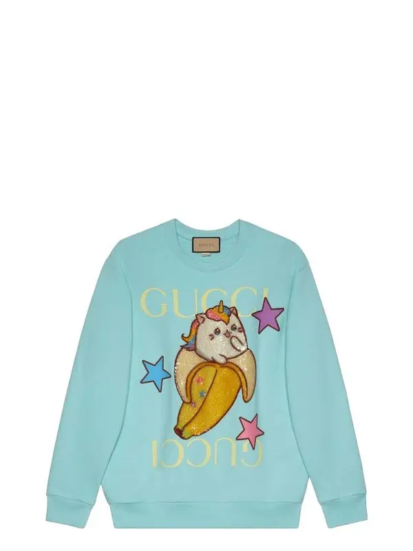Gucci X Bananya Printed Sweatshirt - Blue