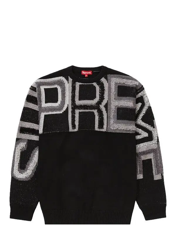 Supreme Chenille Logo Sweater - Black