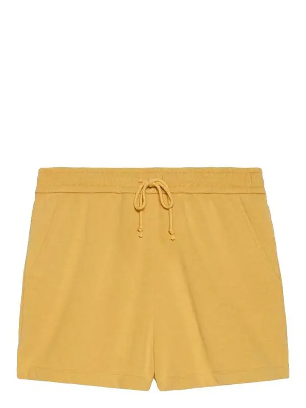 Gucci Web Print Cotton Shorts - Mustard