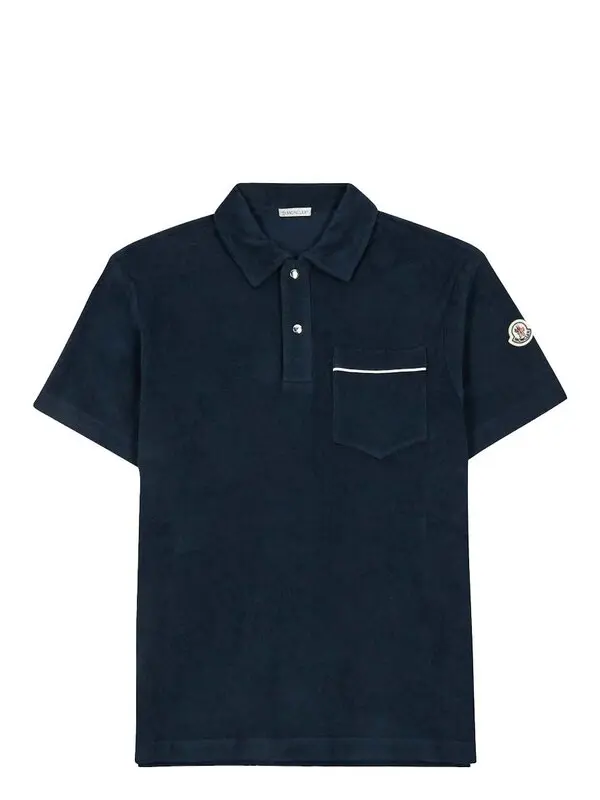 Moncler Terry Polo Shirt - Navy Blue
