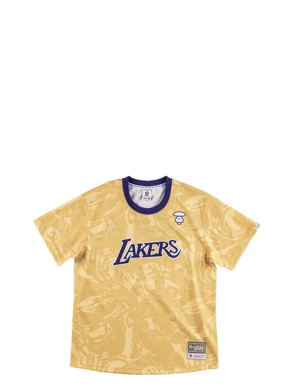 BAPE Aape X Mitchell & Ness Los Angeles Lakers Bp Jersey - Gold