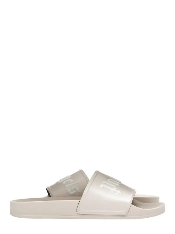 Palm Angels Logo Slides - Beige/white