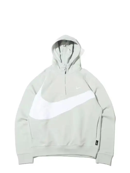 Nike Sportswear Big Swoosh Half Zip Hoodie - Light Silver/white