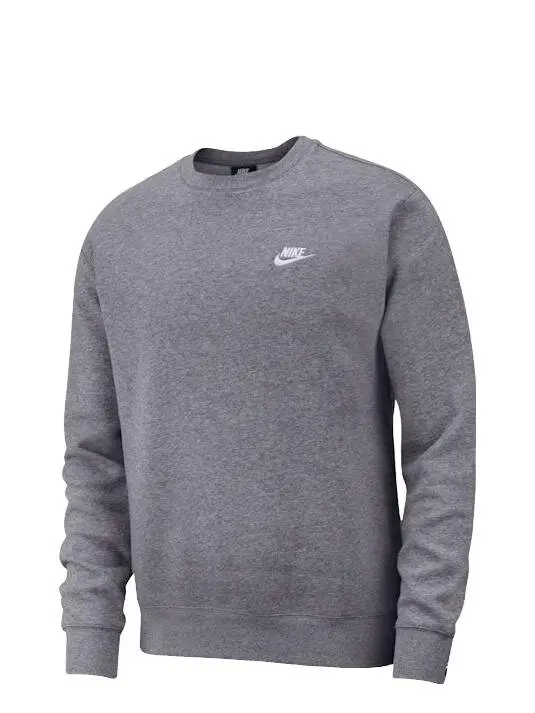 Nike Sportswear Club Fleece Crewneck Sweatshirt - Charcoal Heather/white
