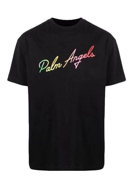 Palm Angels Miami Logo Tshirtin - Black