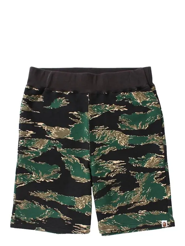 BAPE Tiger Camo Sweat Shorts - Green
