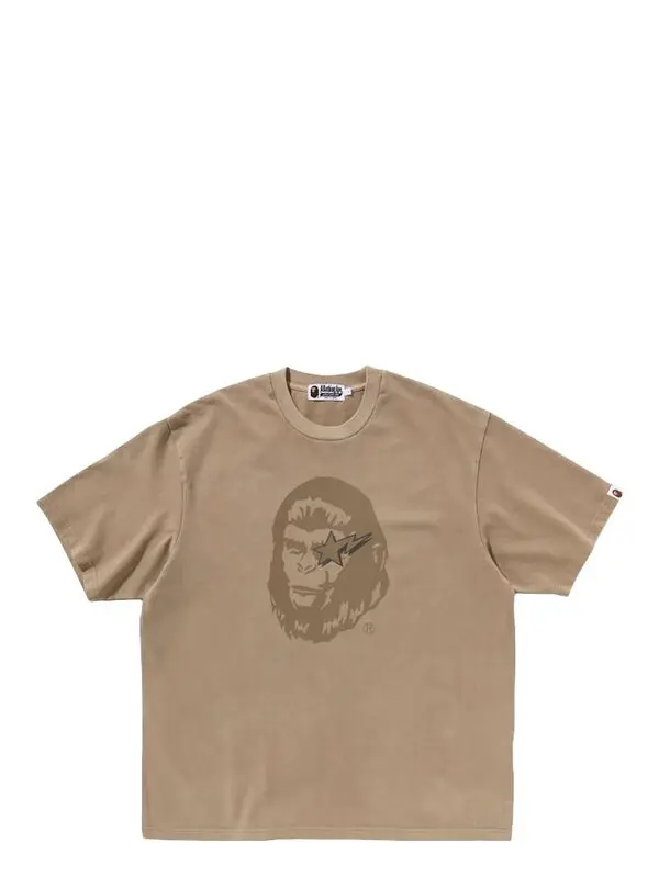 BAPE Wgm Garment Dyed Relaxed Fit Tee Shirt - Brown