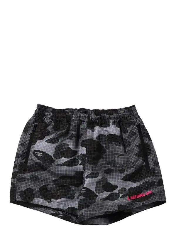 A BATHING APE Grid Camo Shorts - Black
