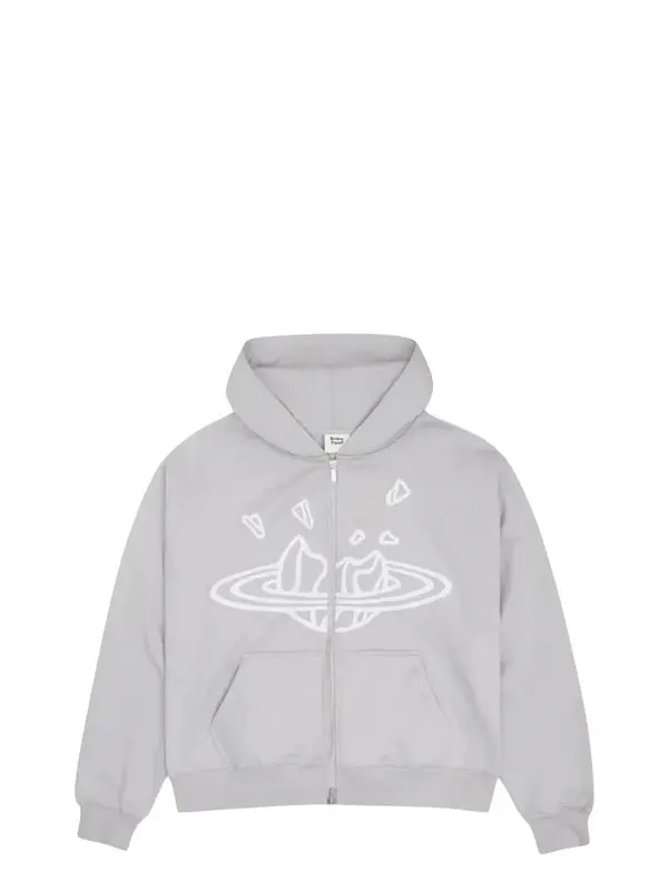 BROKEN PLANET Zip-up Hoodie - Stone Grey