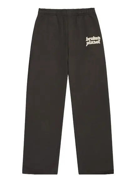 BROKEN PLANET Straightleg Sweatpantsin - Soot Black/white Logo