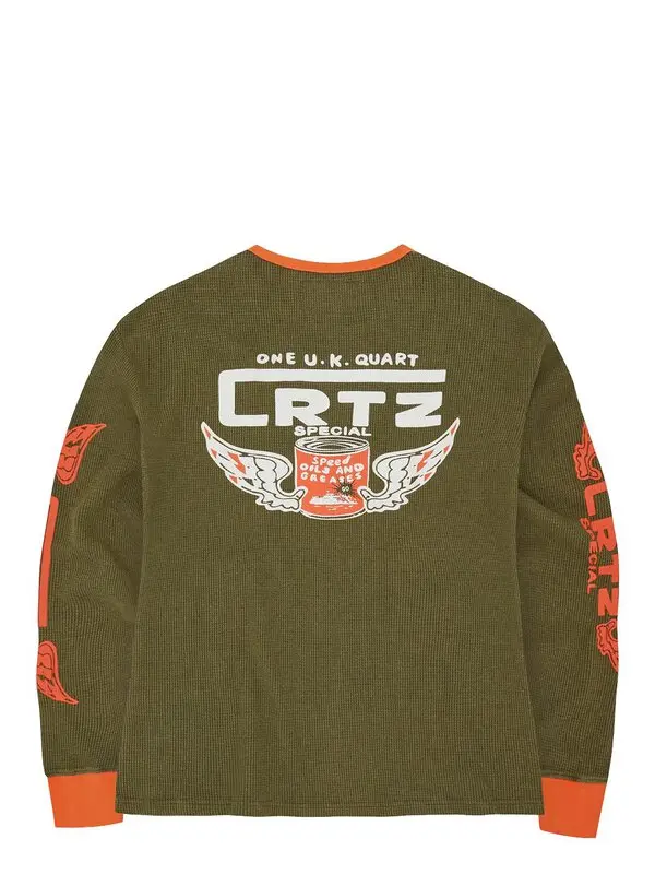 CORTEIZ Gasolina Waffle Longsleeve - Tonal Khaki/burnt Orange