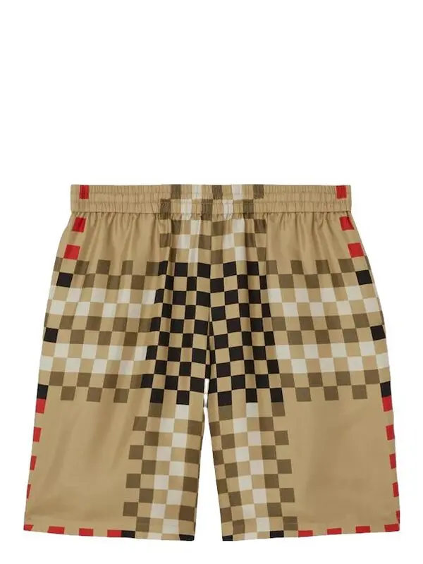 Burberry Pixel Check Shorts - Beige