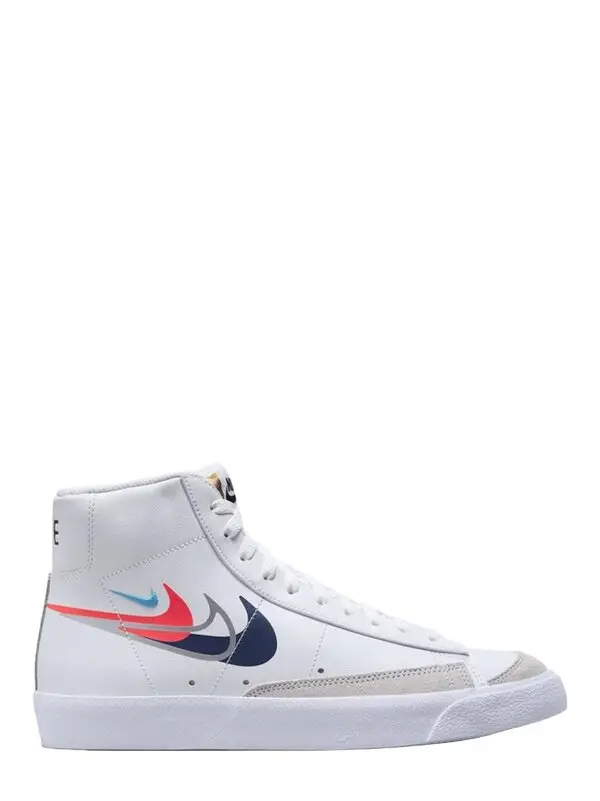 Nike Blazer Mid '77 Swoosh Sneakers - White/football Grey/bright Crimson