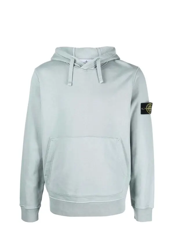 Stone Island Logo Hoodie - Sky Blue