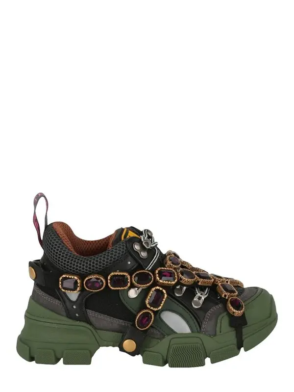 Gucci Flashtrek Sega Removable Crystal Sneakers - Green