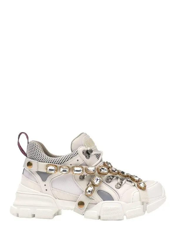 Gucci Flashtrek Sega Removable Crystal Shoes - Ivory