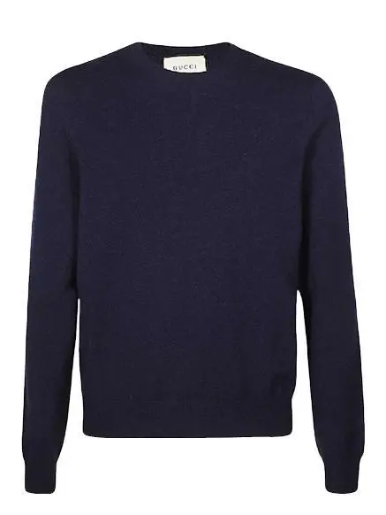 Gucci Gg Embroidered Sweater - Navy Blue