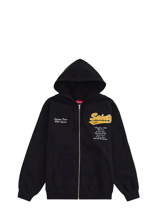 Supreme Salvation Zip Up Hooded Sweatshirt - Black