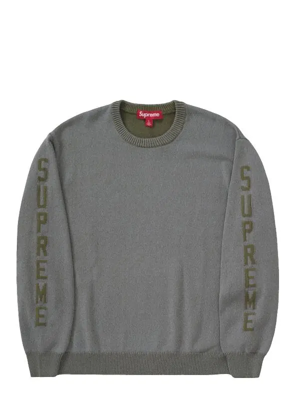 Supreme Reflective Crewneck Sweater - Olive