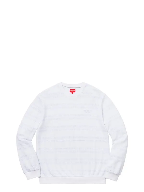 Supreme Dash Stripe Crewneck Sweatshirt - White
