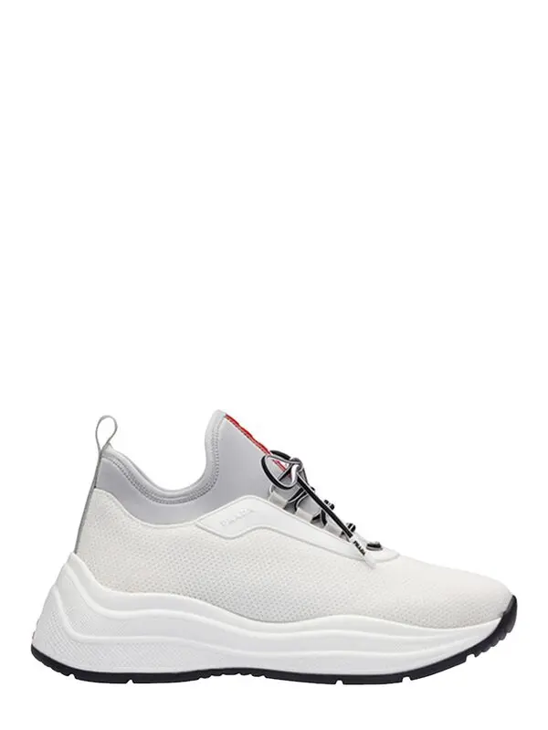 Prada Logo Neoprene Sneakers - White