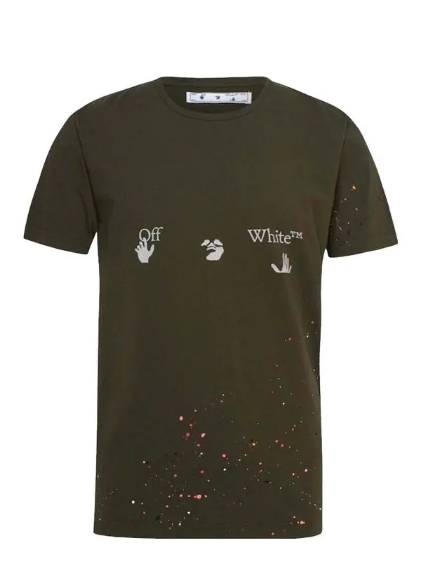 Off-White Paint Splatter T-shirt - Green