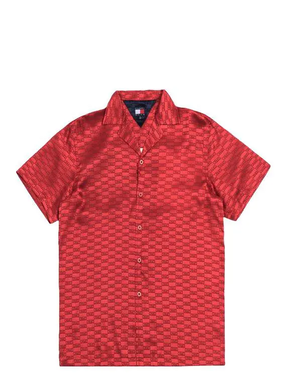 Kith X Tommy Hilfiger Satin Camp Shirt - Red