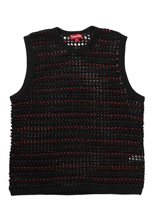 Supreme Beaded Sweater Vest - Black