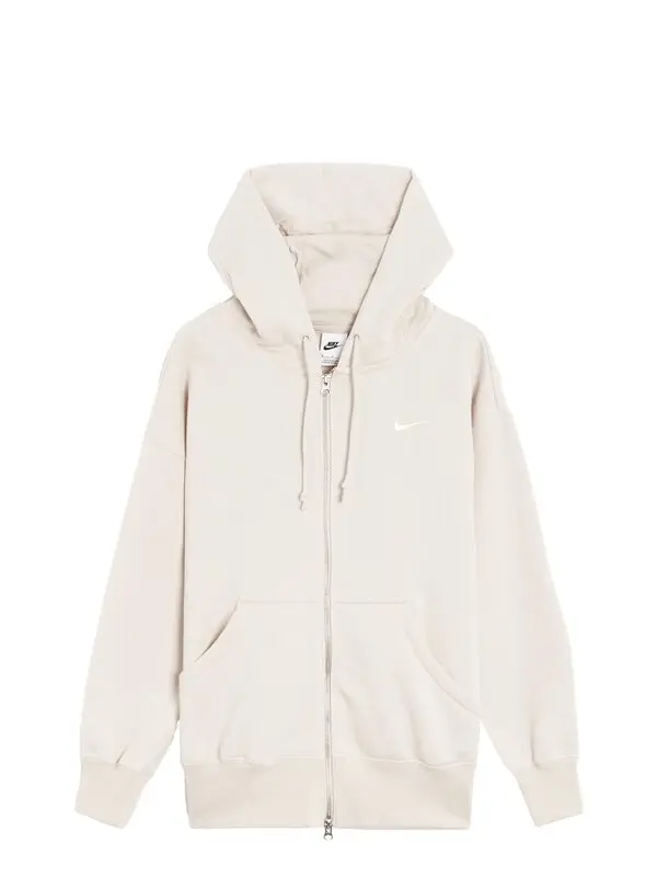 Nike Phoenix Fleece Oversized Full-zip Hoodie - Light Orewood Brown/sail