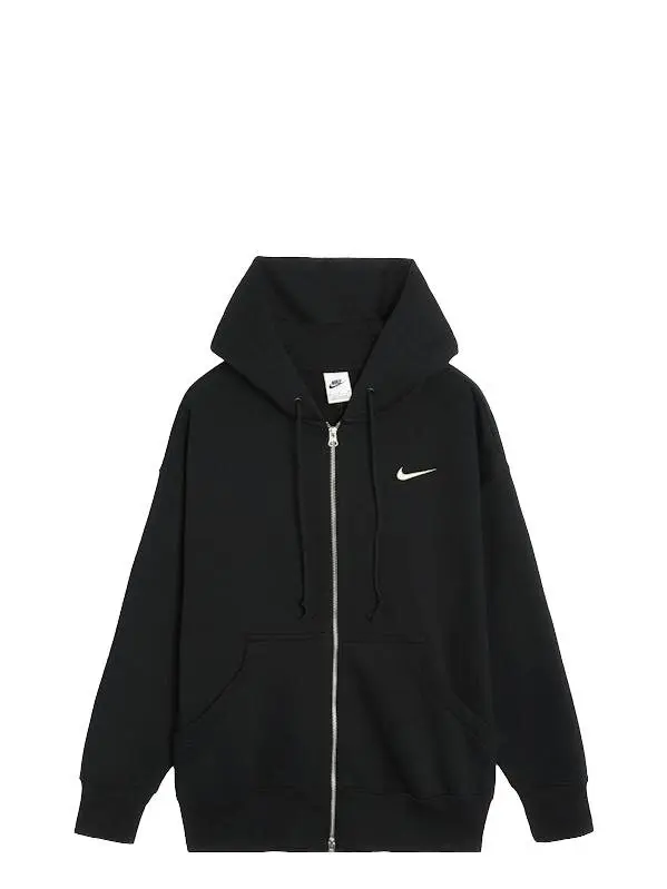Nike Phoenix Fleece Full-zip Oversized Hoodie - Black