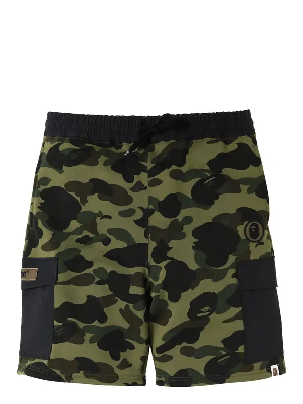 BAPE 1st Camo Sweat Cargo Shorts - Green