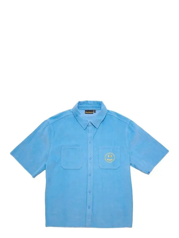 Drew House Corduroy Short Sleeve Shirt - Pacific Blue
