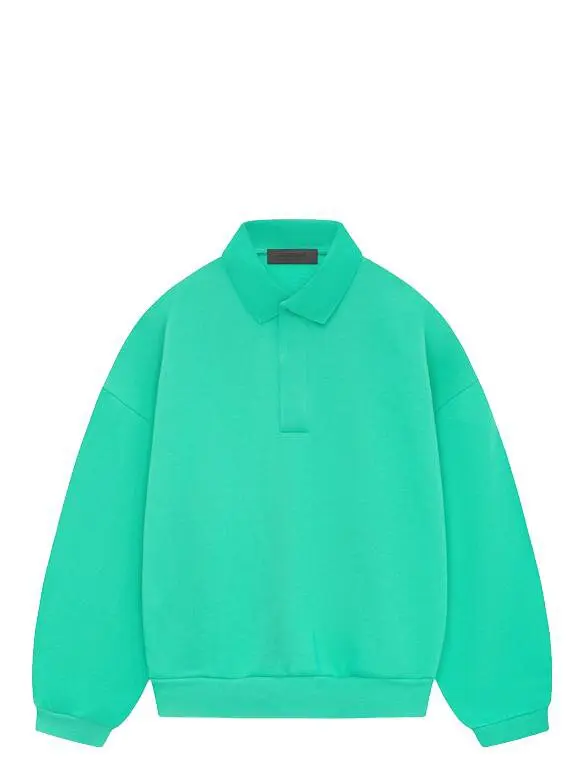Fear Of God Essentials Long Sleeve Polo Shirt - Mint Leaf