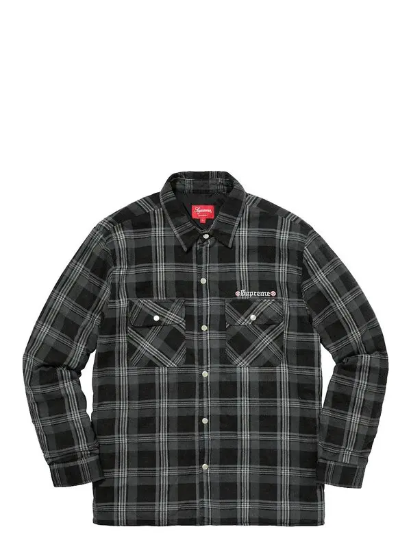 Supreme Independent Quilted Flannel Shirt - Black