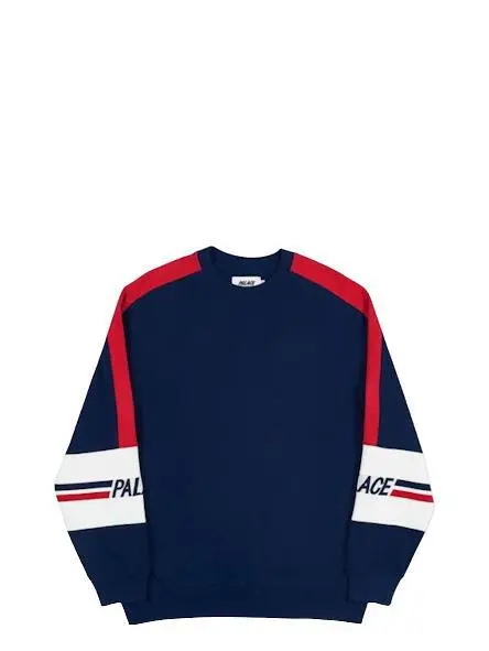 PALACE 320 Crew - Navy Blue/red/white
