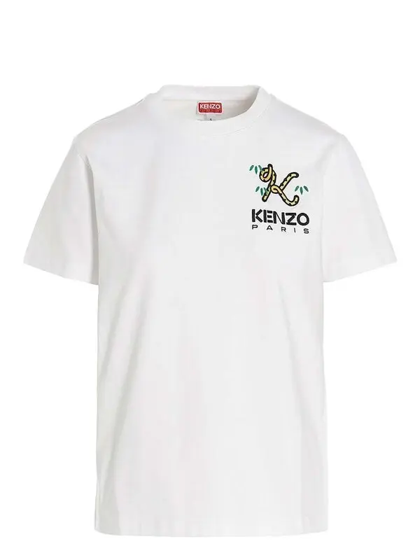 Kenzo X Nigo Tiger Tail Logo Embroidered T-shirt - White