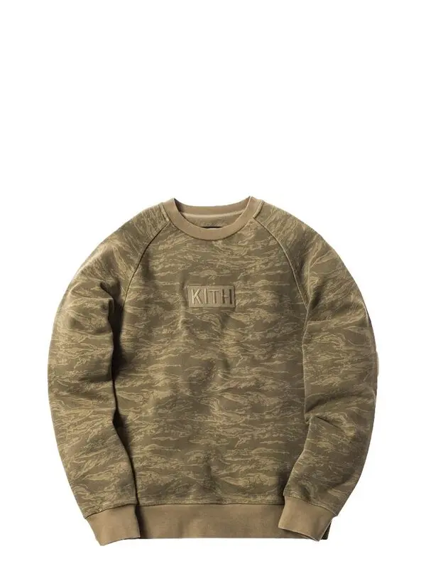 Kith Classic Logo Crewneck Sweatshirt - Tiger Camo