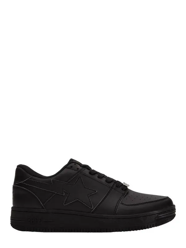 BAPE A Bathing Ape Sta Low Leather 20th Anniversary Sneakers - Black