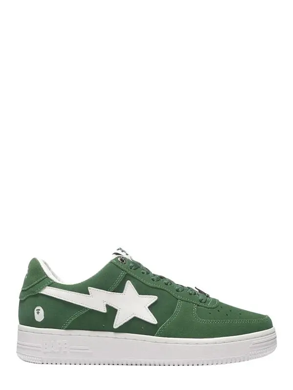BAPE A Bathing Ape Sta Low Suede Sneakers - Green/white