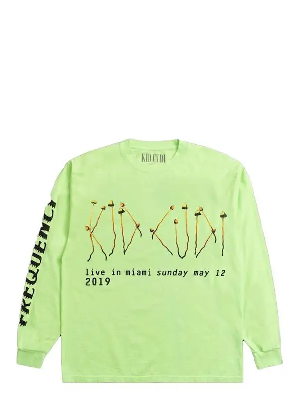 KID CUDI Rolling Loud Illusions Long Sleeve Tee Shirt - Lime