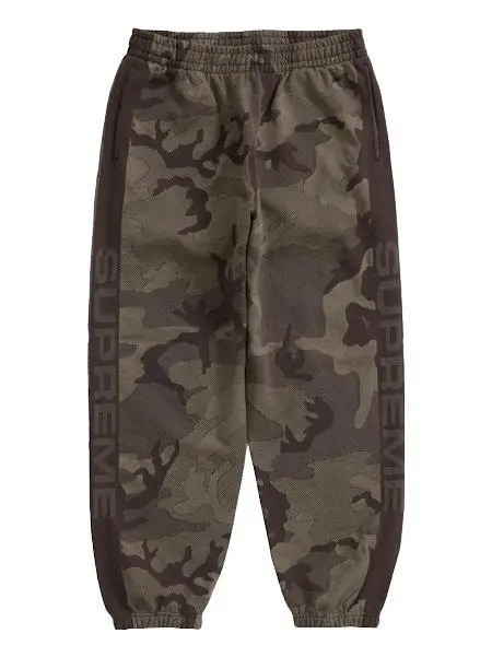 Supreme Jacquard Stripe Sweatpant - Brown Camo