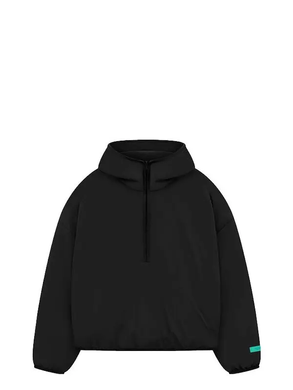 Fear Of God Essentials Nylon Filled Halfzip Hoodie - Jet Black