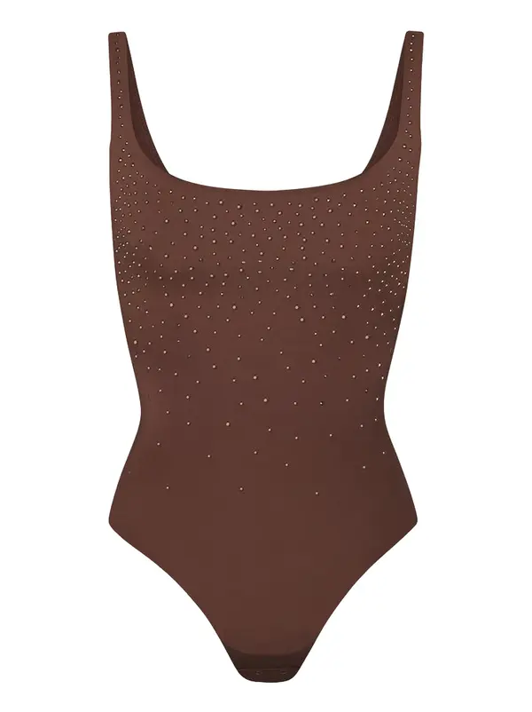 SKIMS X Swarovski Jelly Sheer Bodysuit - Cocoa