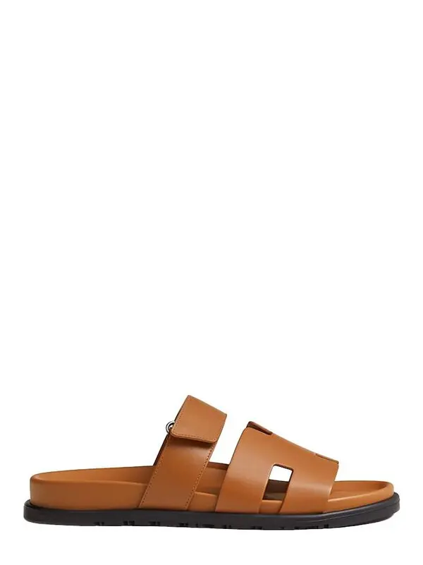 Hermès Chypre Sandal In Calfskin Leather - Naturel/black