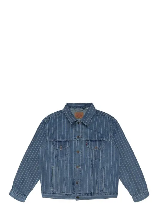 Supreme Pinstripe Trucker Jacket - Blue Stripe