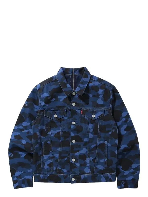 BAPE X Levi's Camo Trucker Jacket - Blue