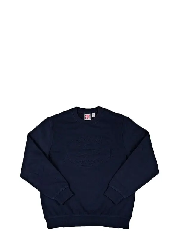 Supreme Lacoste Pique Crewneck Sweatshirt - Navy Blue