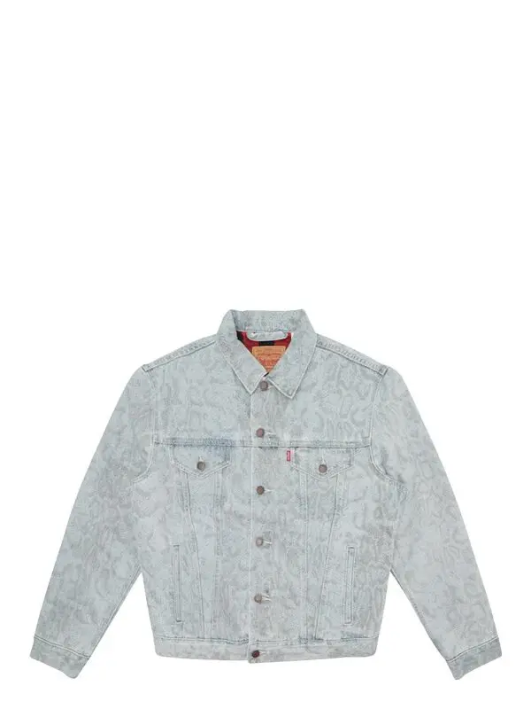 Supreme Levi's Snakeskin Trucker Jacket - Light Blue